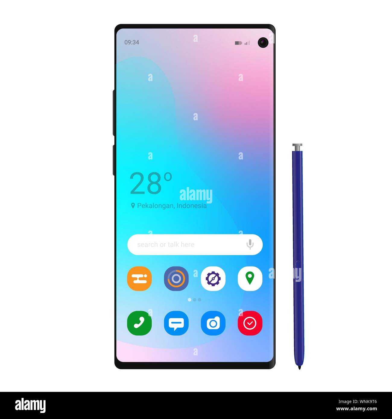 Realistic phone screen template no notch front view smart-phone mobile ...