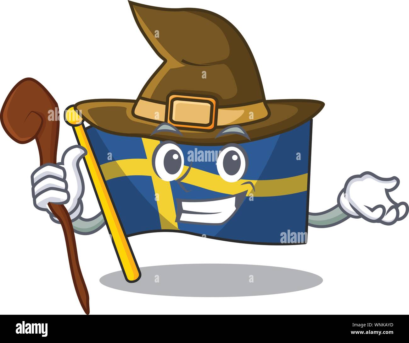 Witch flag sweden with the mascot shape Stock Vector Image & Art - Alamy