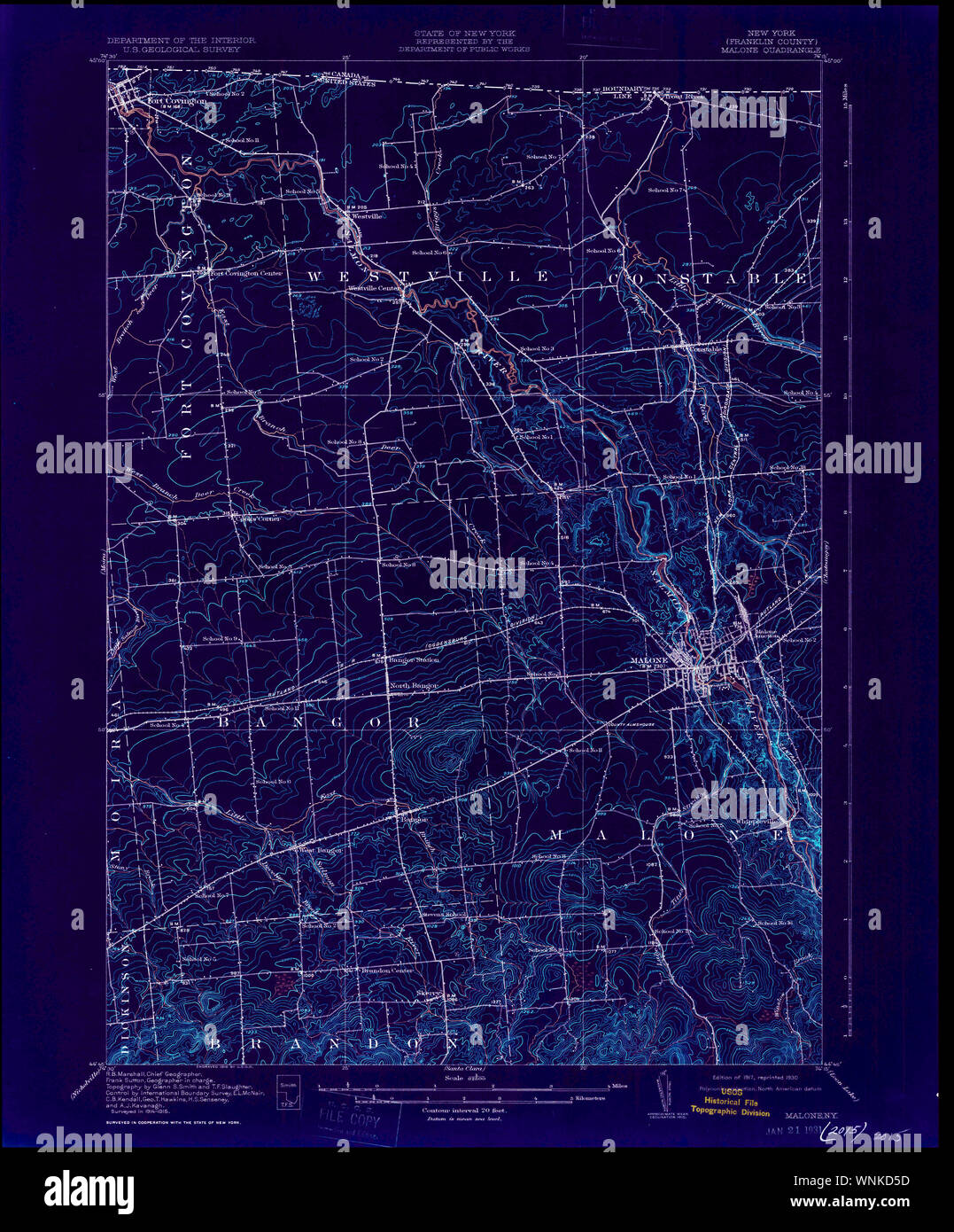 New York NY Malone 144067 1917 62500 Inverted Restoration Stock Photo ...