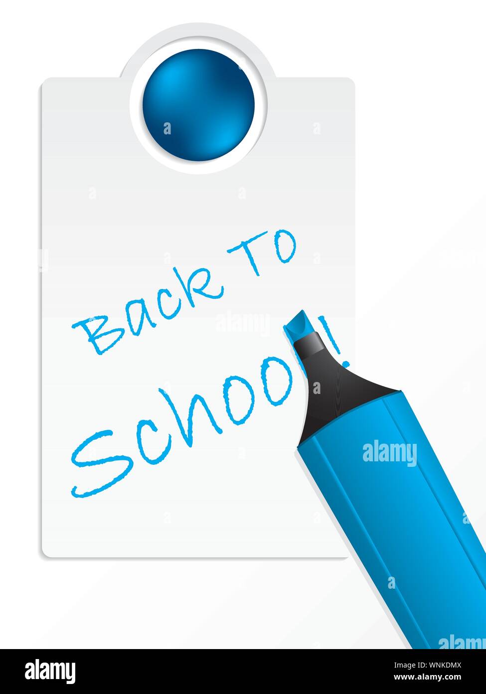 Back to school label with blue marker Stock Vector Image & Art - Alamy