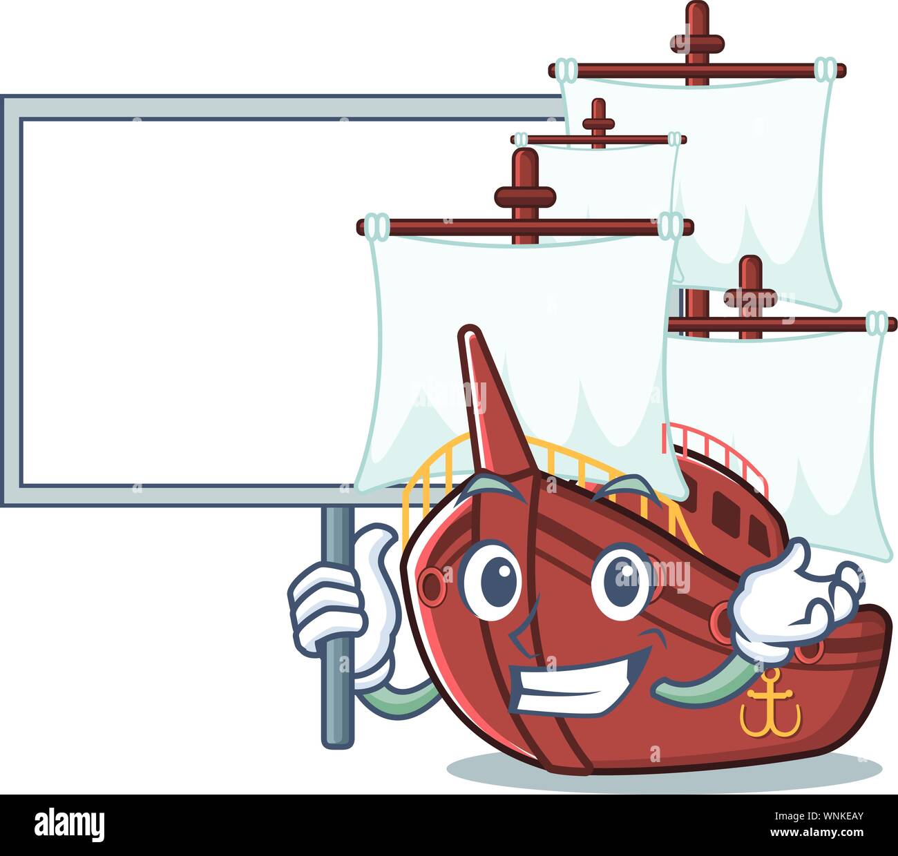 Bring board pirate ship isolated with the cartoon Stock Vector Image ...