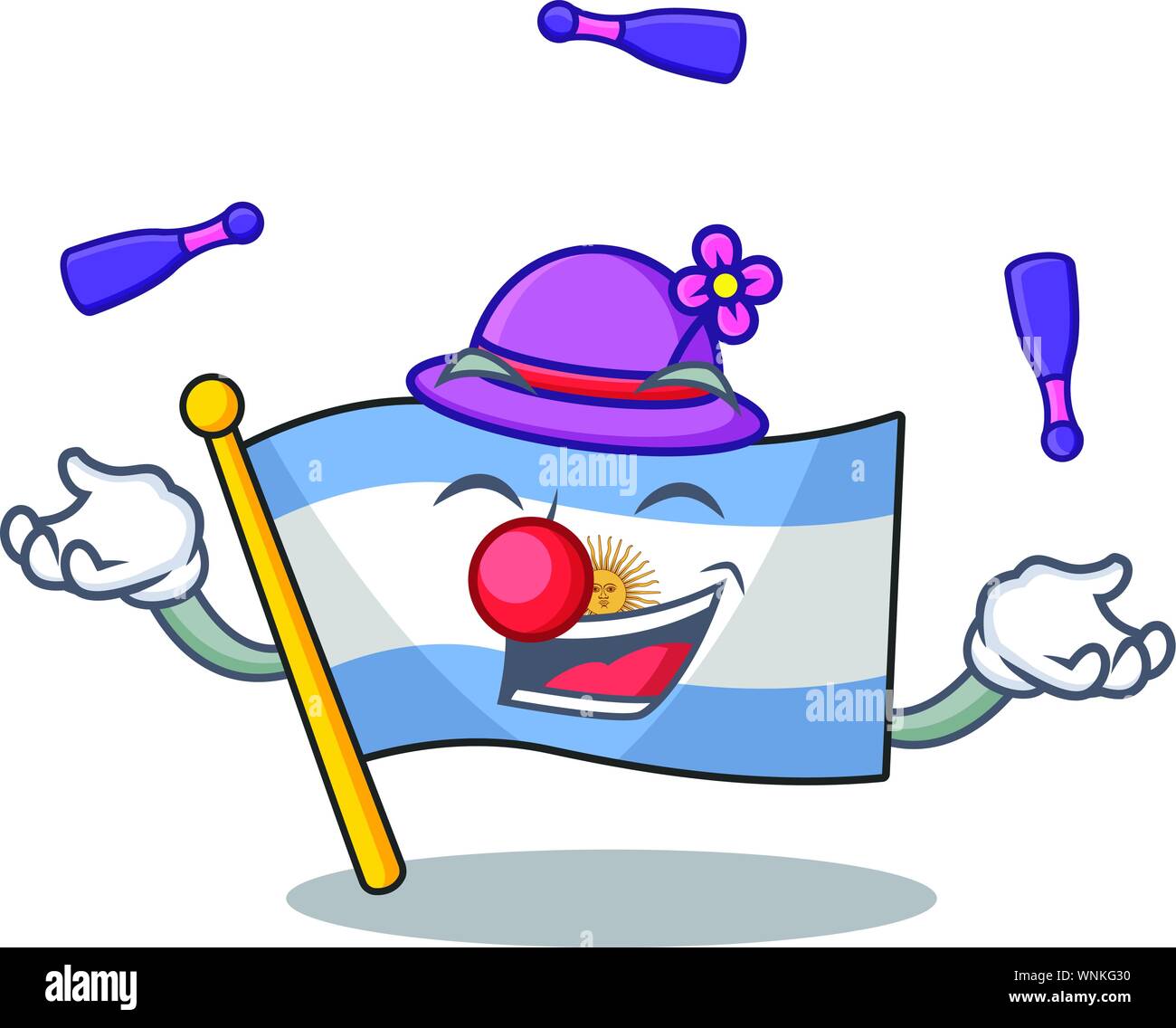 Juggling argentina mascot flag kept in cartoon drawer Stock Vector ...