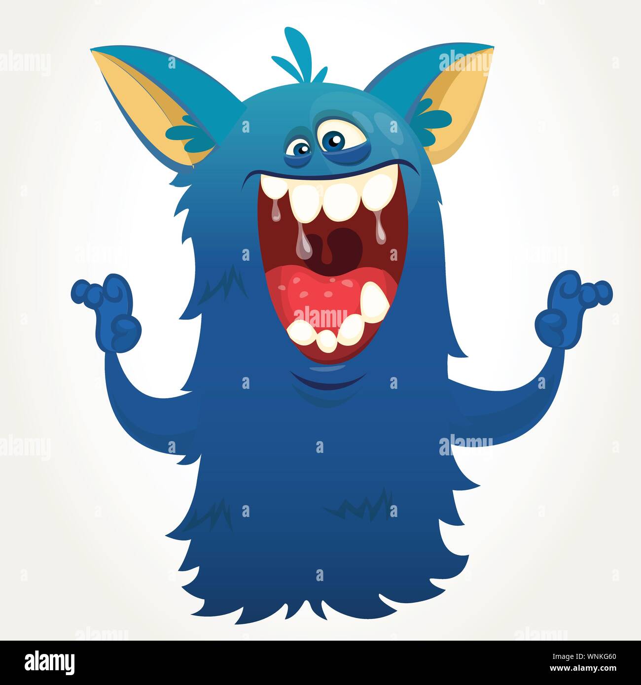 Funny cartoon ghost monster character for Halloween. Vector ...