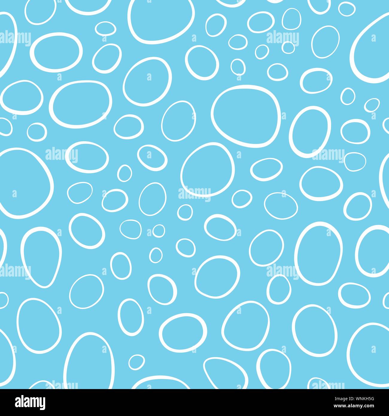 Hand drawn outined circle and oval shapes in tossed abstract seamless ...