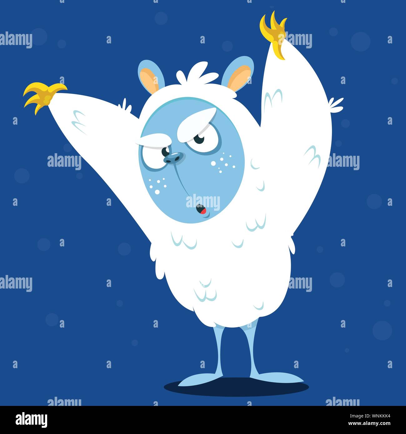 Angry cartoon monster yeti. Vector Halloween bigfoot character Stock ...