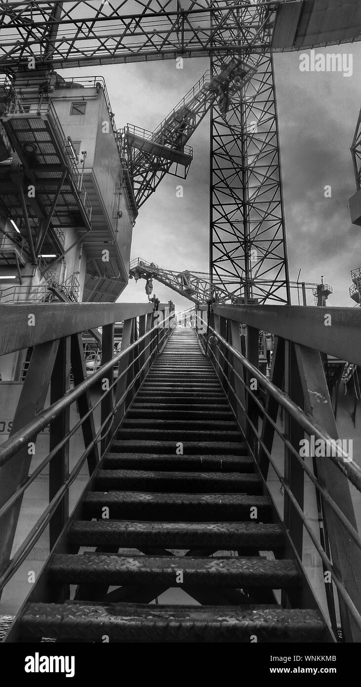 Steps of the footbridge Black and White Stock Photos & Images - Alamy
