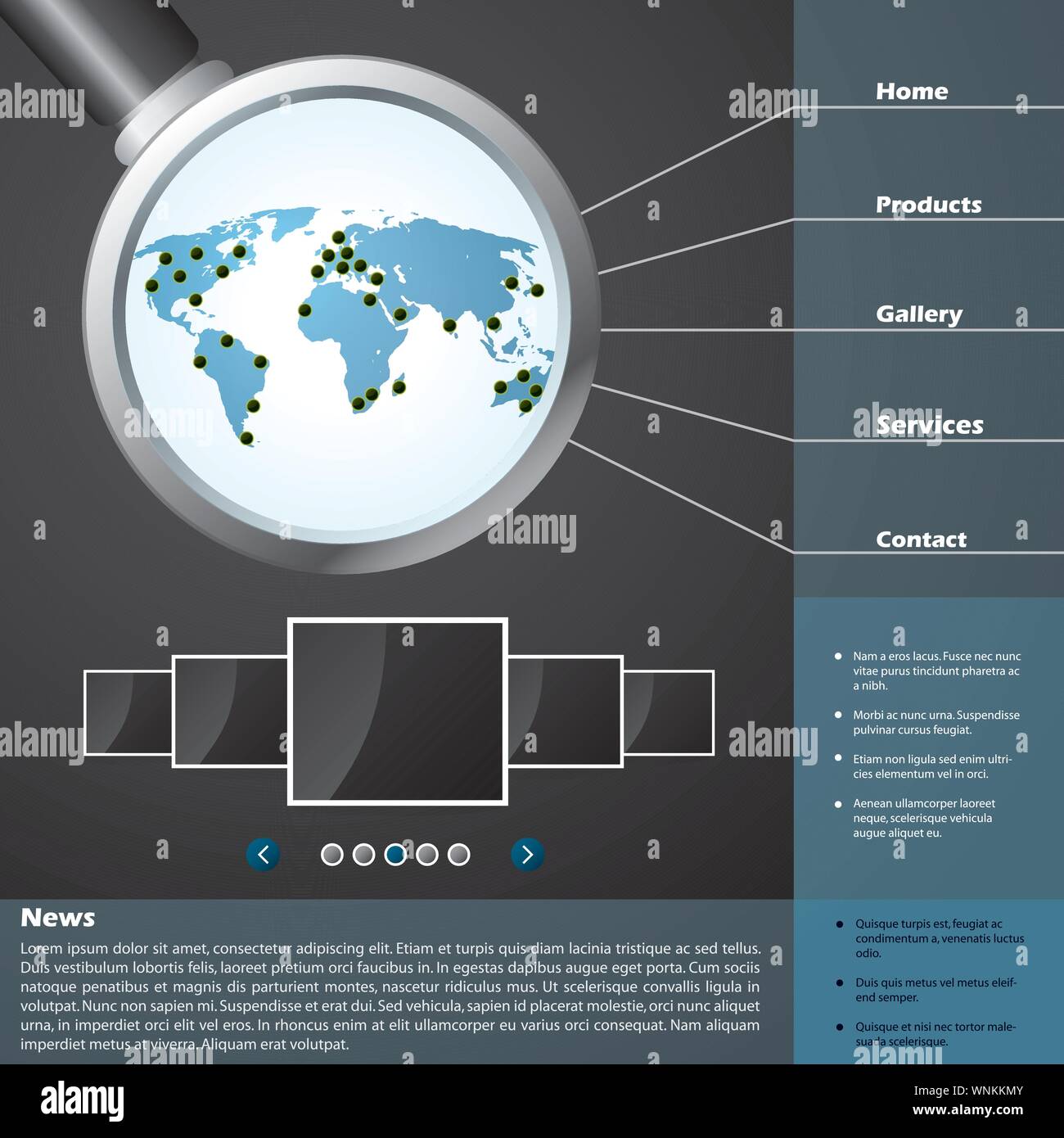 Website template design with magnifier Stock Vector Image & Art - Alamy