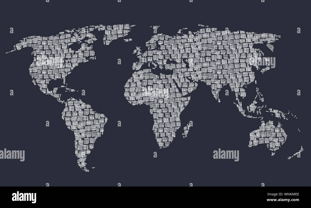 Best doodle world map for your design. Hand drawn freehand editable ...