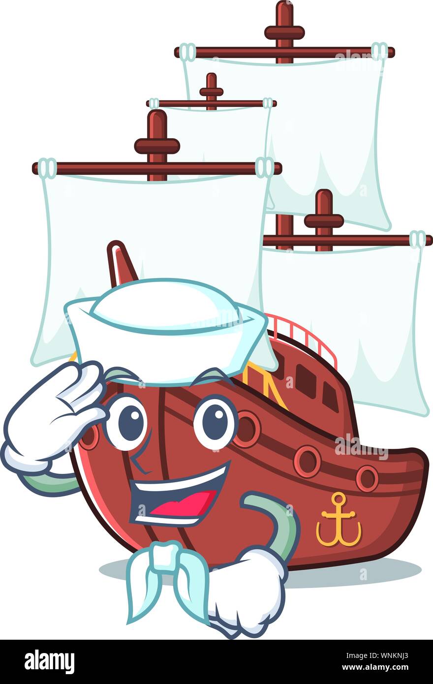 Sailor pirate ship isolated with the cartoon Stock Vector Image & Art ...