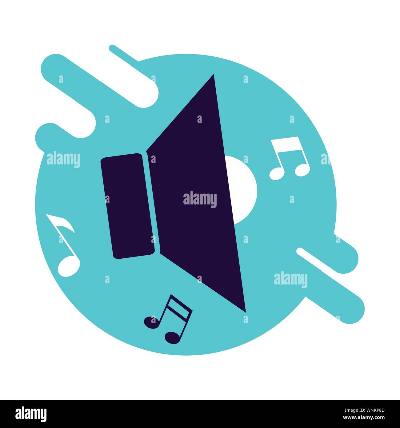 poster with speaker symbol and notes music vector illustration design ...