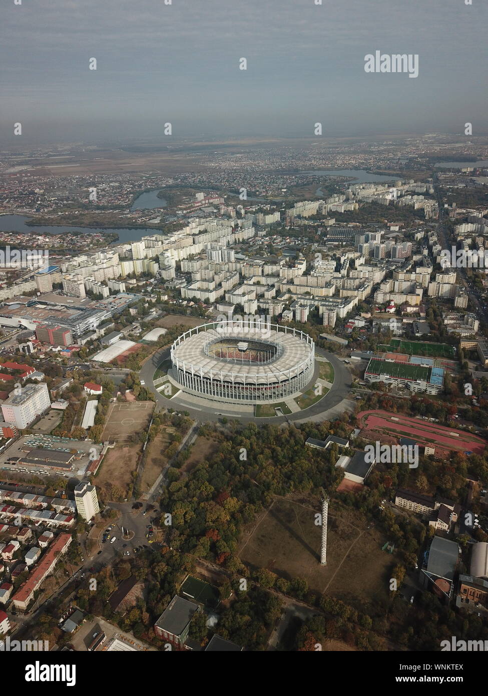 Bucharest Cityscape drone sights Romania Stock Photo - Alamy