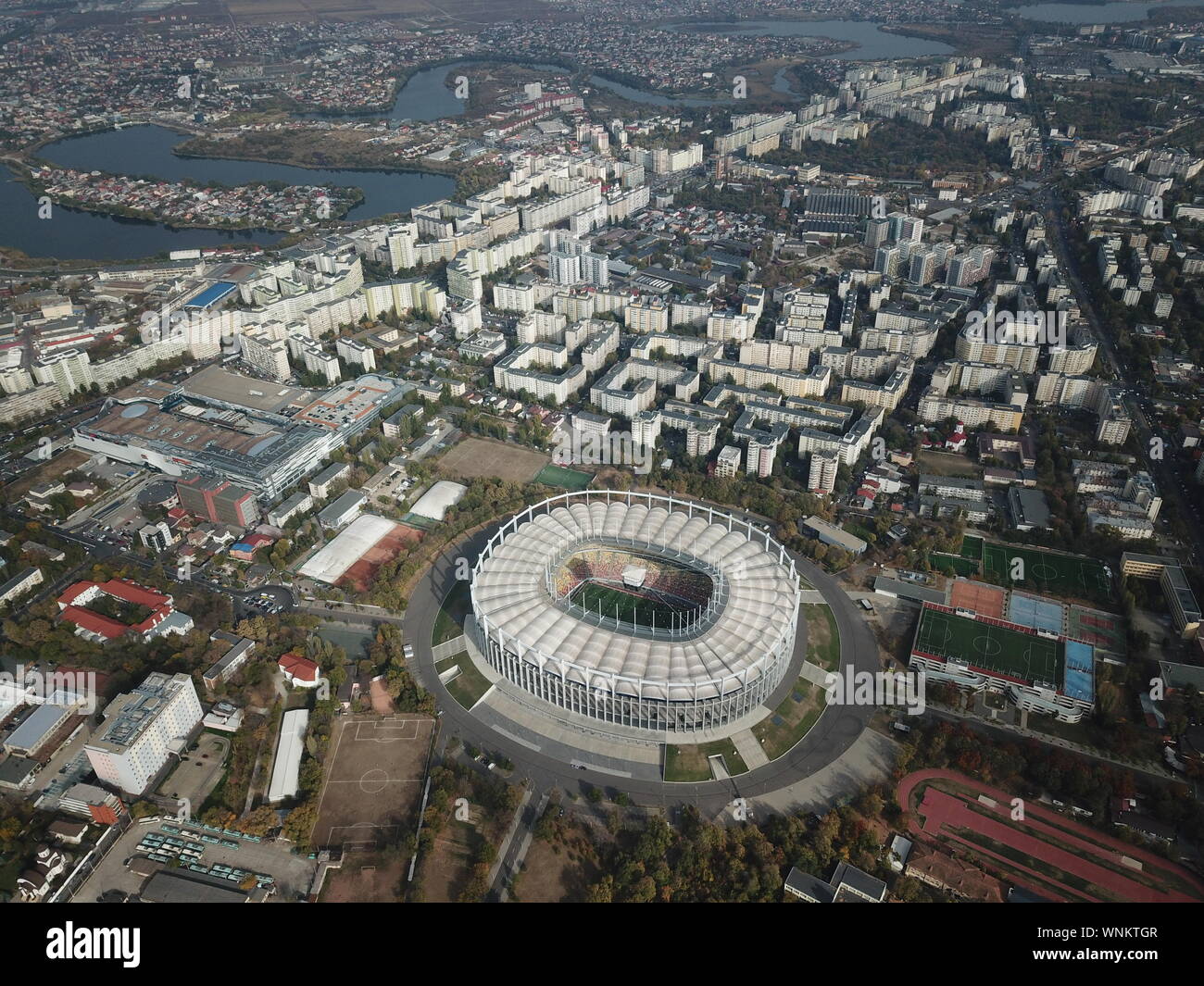 Bucharest Cityscape drone sights Romania Stock Photo - Alamy