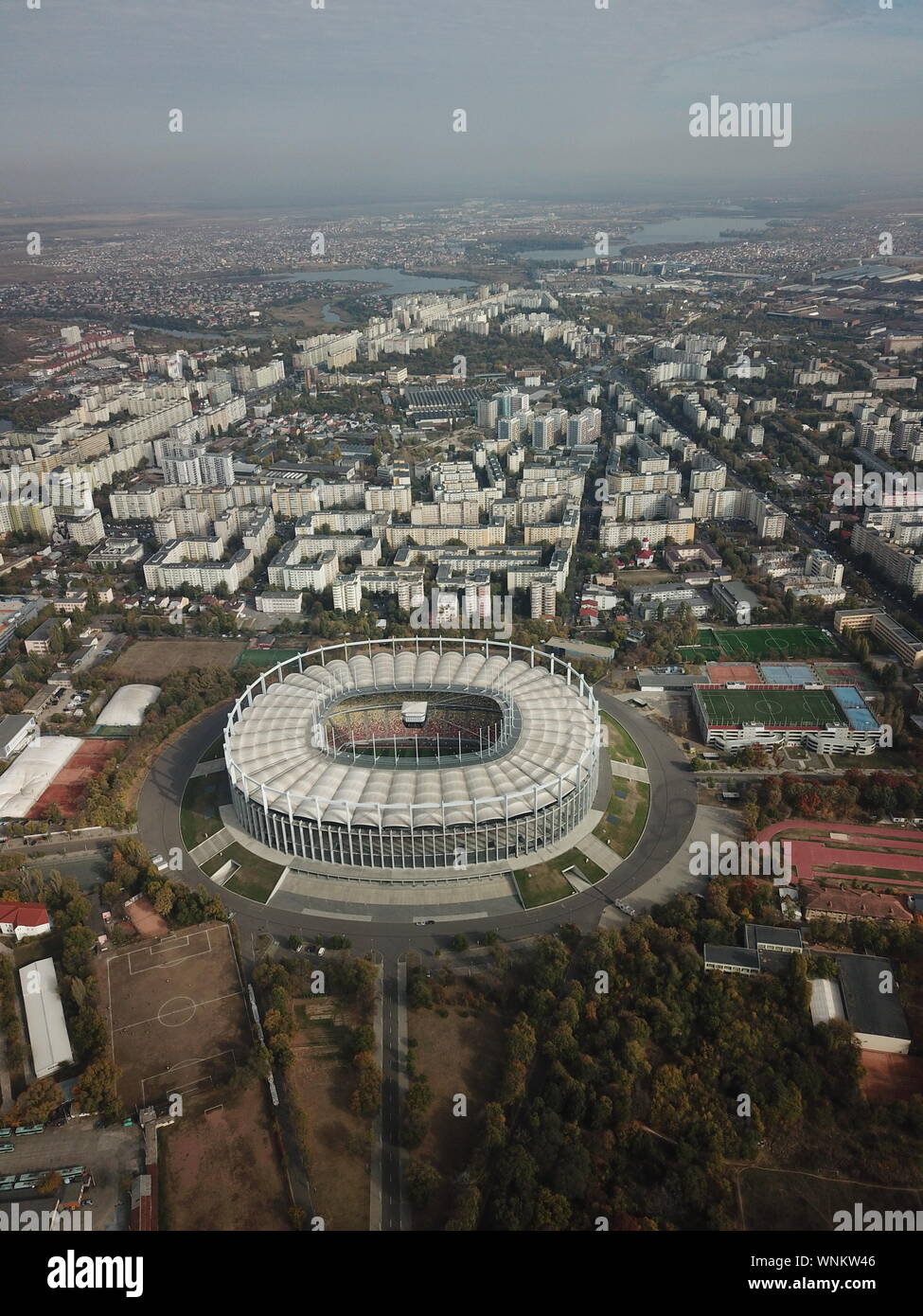 Bucharest Cityscape drone sights Romania Stock Photo - Alamy