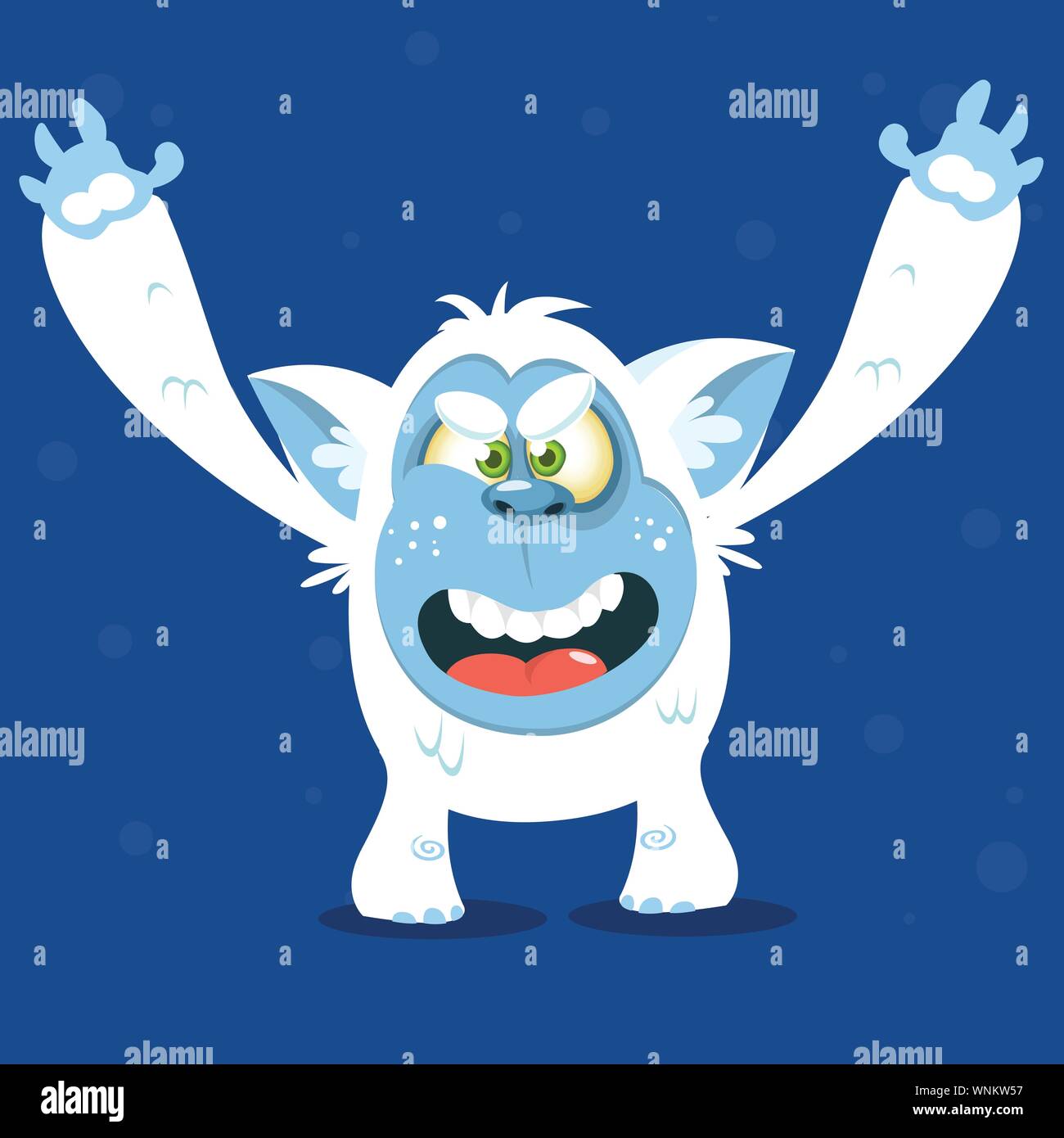 Angry cartoon monster yeti. Vector Halloween bigfoot character Stock ...