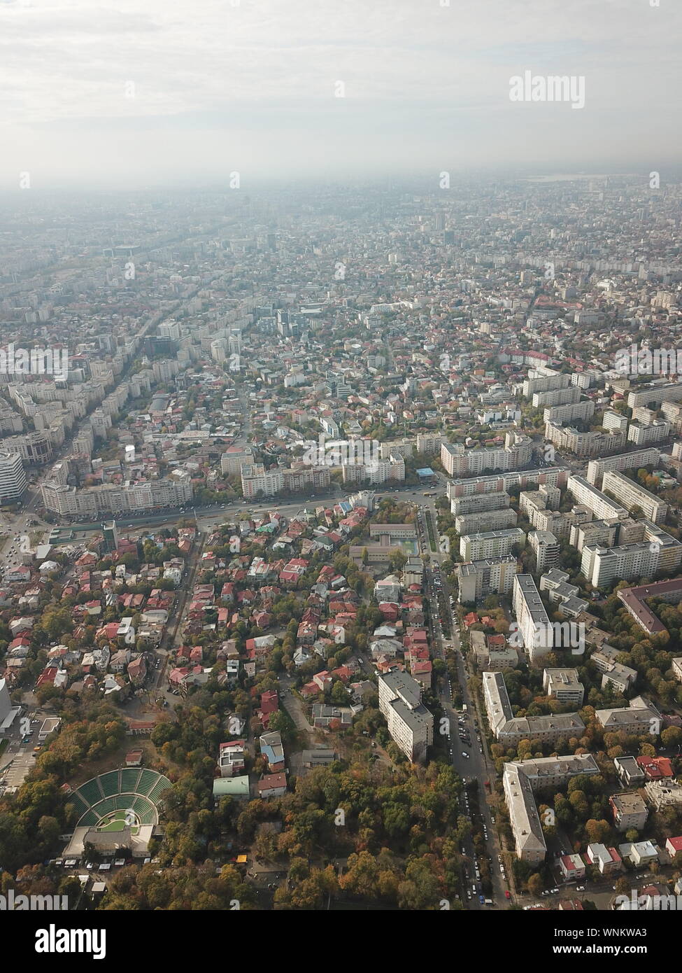 Bucharest Cityscape drone sights Romania Stock Photo - Alamy