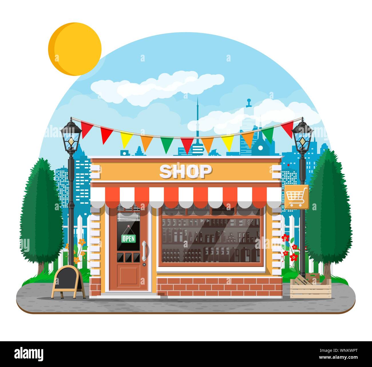 Grocery Store Outside Clipart