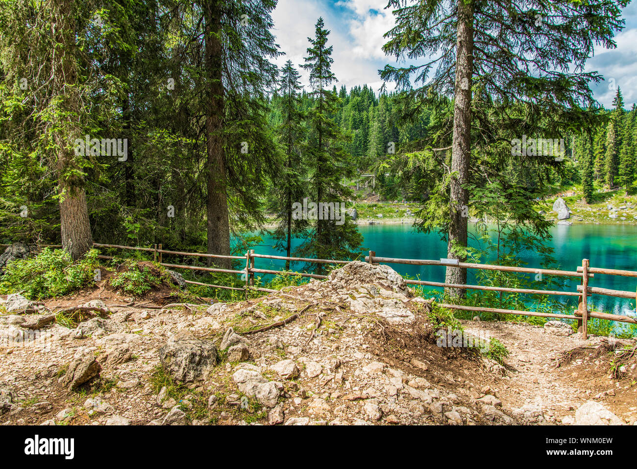 Emotions of colors on Lake Carezza. Dolomites, Italy Stock Photo - Alamy