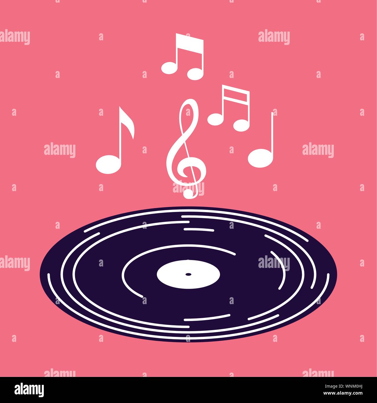 poster with long play with notes music vector illustration design Stock ...