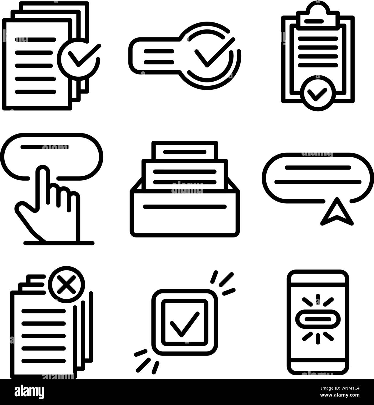 Request icons set, outline style Stock Vector Image & Art - Alamy