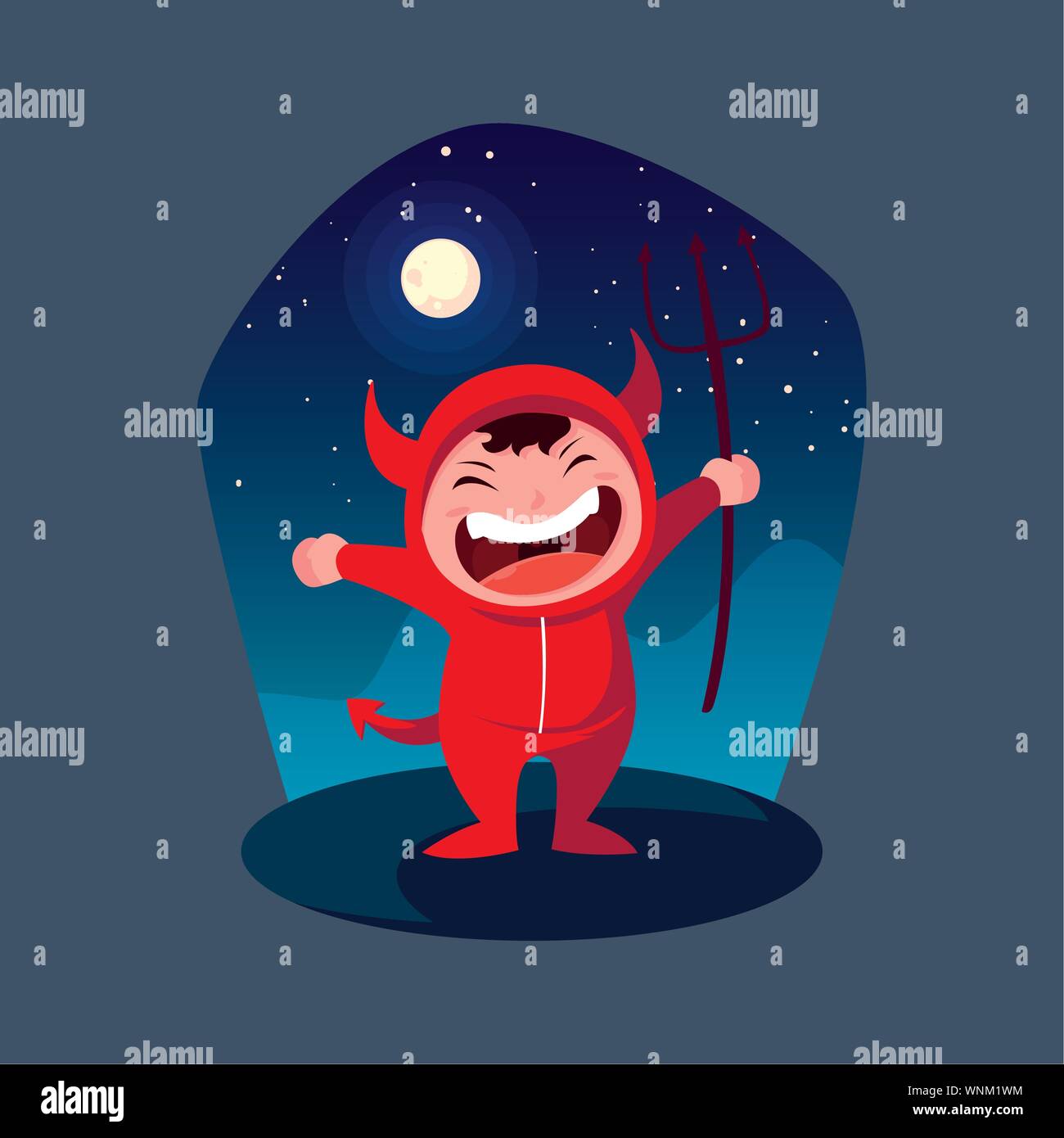 cute boy disguised of devil vector illustration design Stock Vector ...