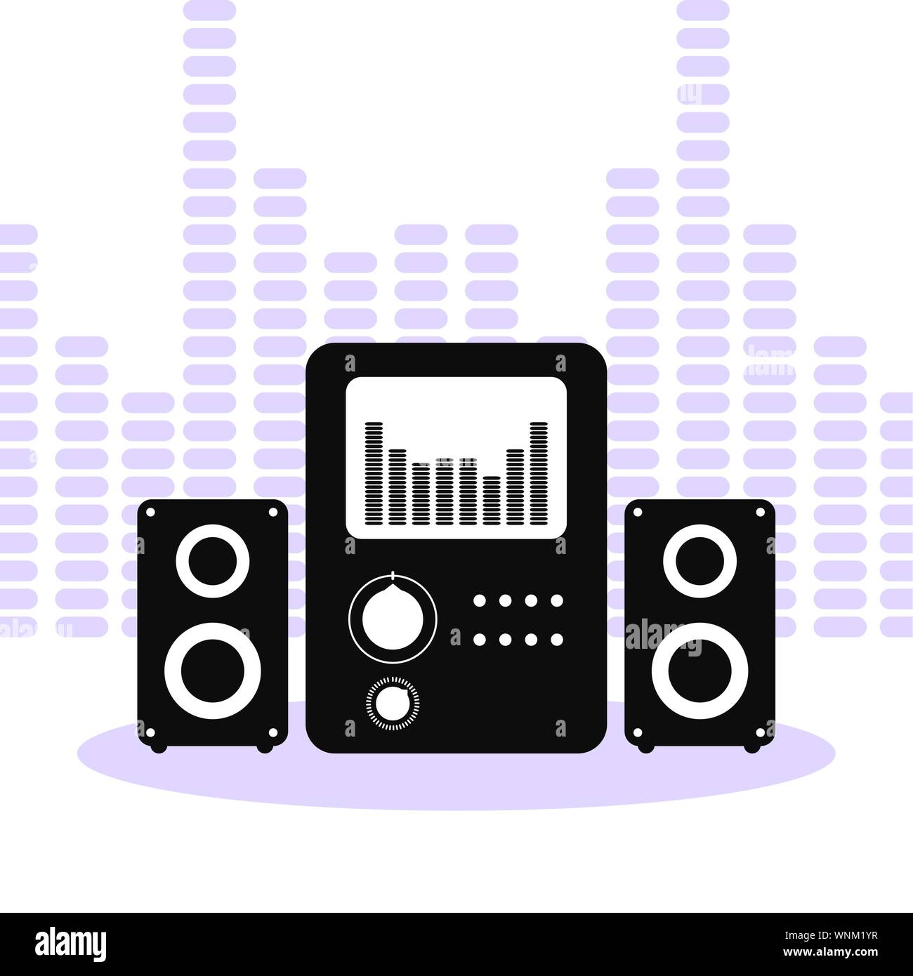 poster with baffle music audio vector illustration design Stock Vector ...