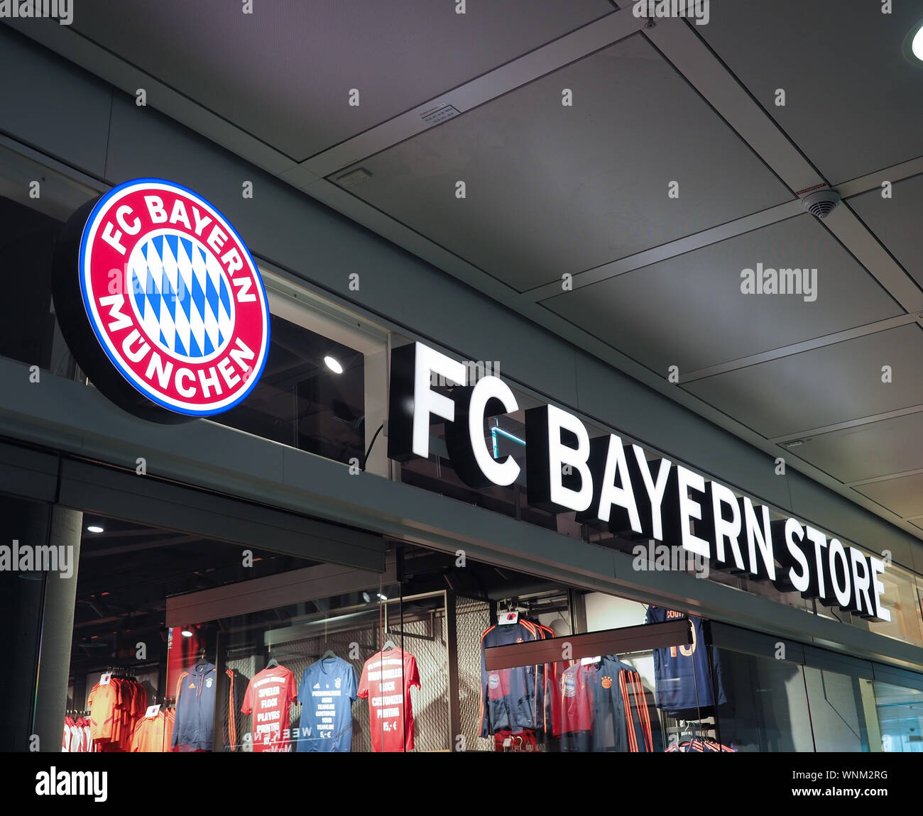 MUENCHEN, GERMANY - CIRCA AUGUST 2019: FC Bayern sign Stock Photo - Alamy