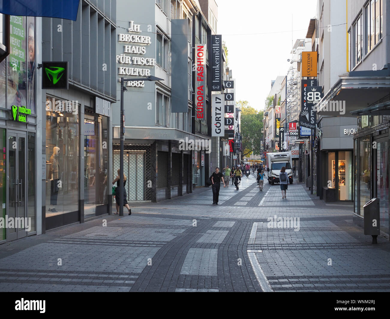 KOELN, GERMANY - CIRCA AUGUST 2019: People in Hohe Strasse (meaning ...