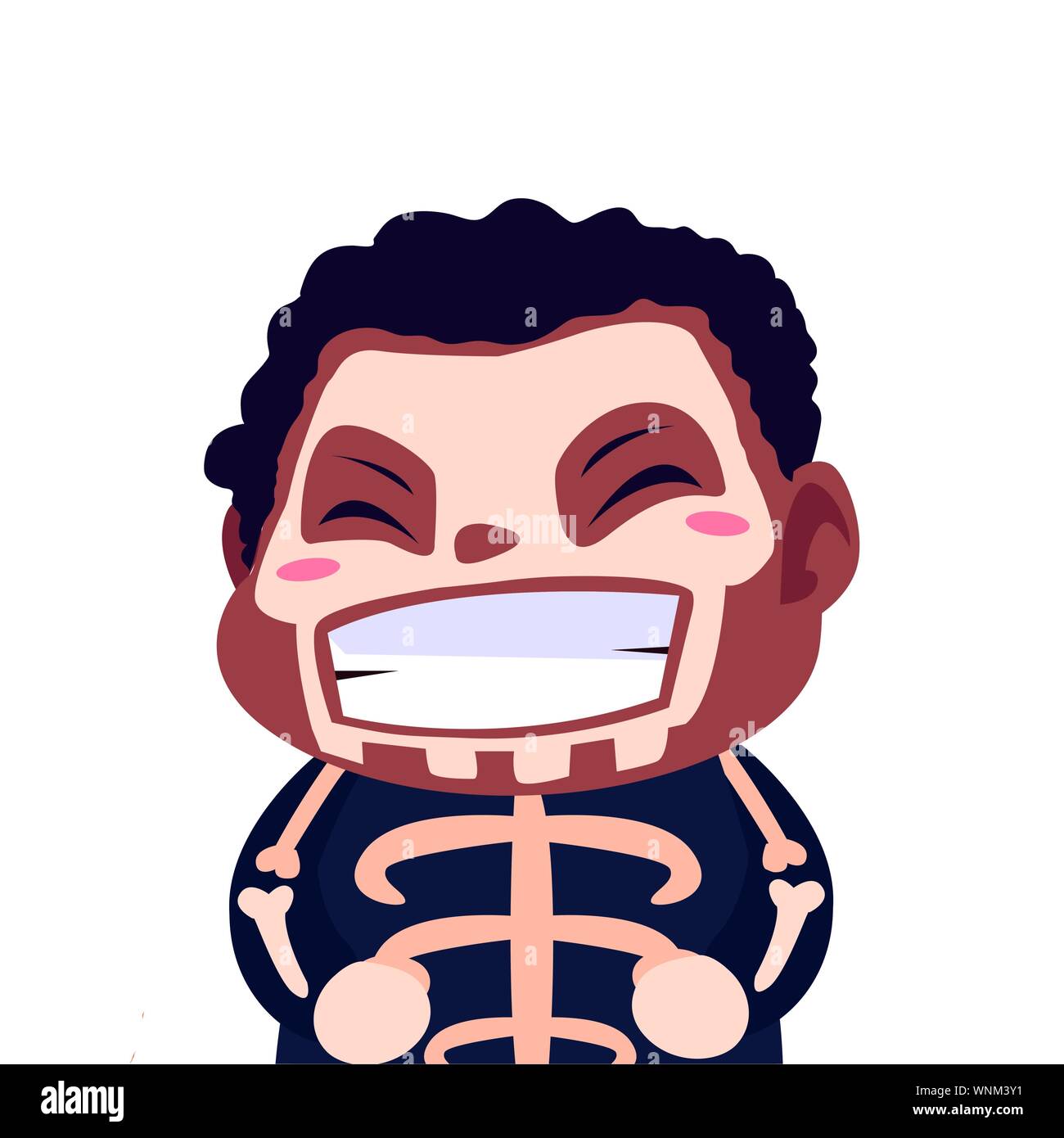 boy skeleton costume halloween celebration vector illustration Stock ...