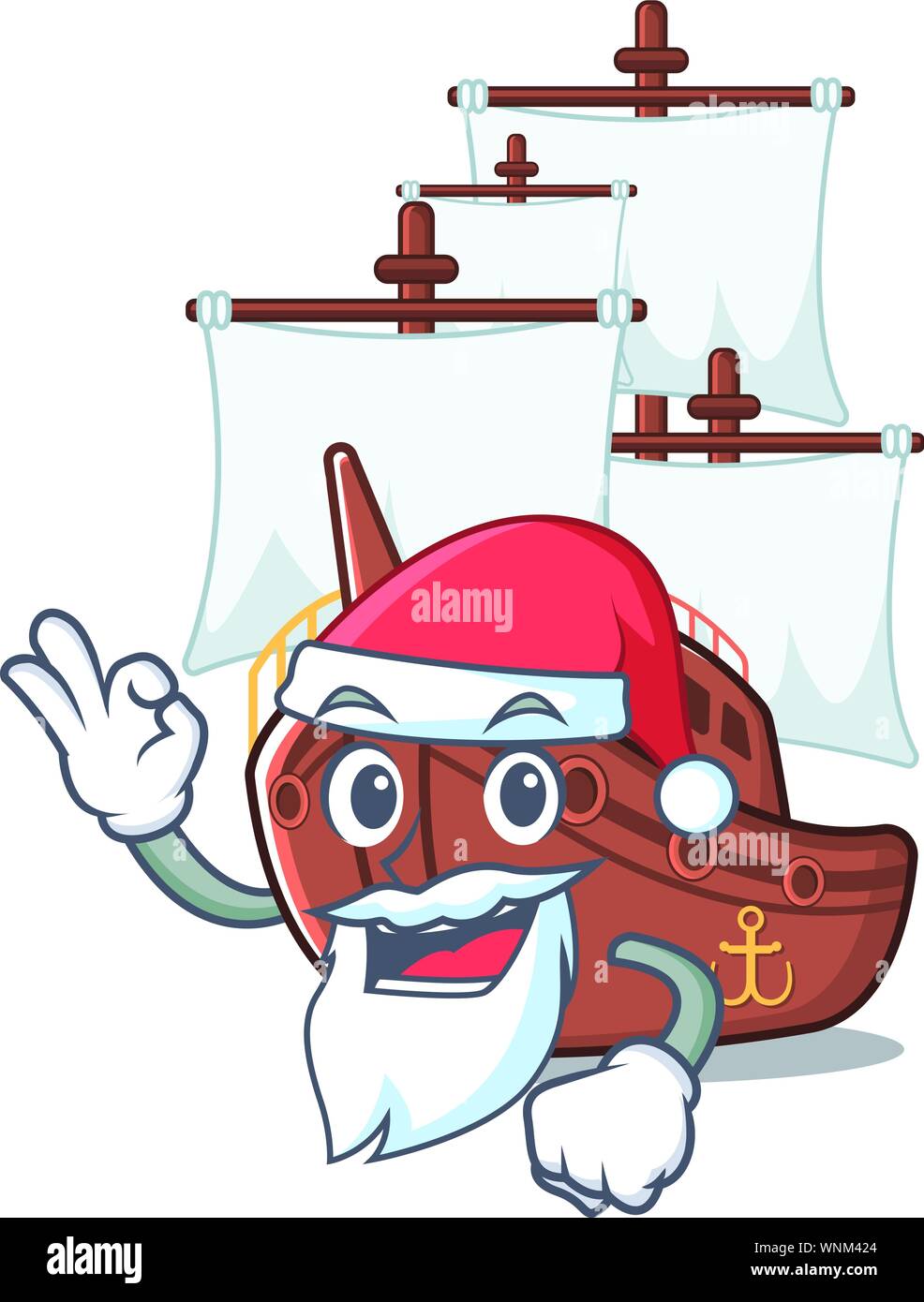 Santa pirate ship with the cartoon shape Stock Vector Image & Art - Alamy