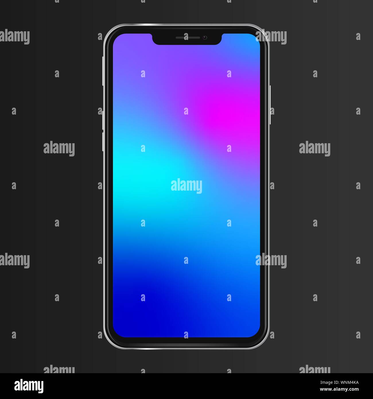 Realistic phone screen template no notch front view smart-phone mobile ...