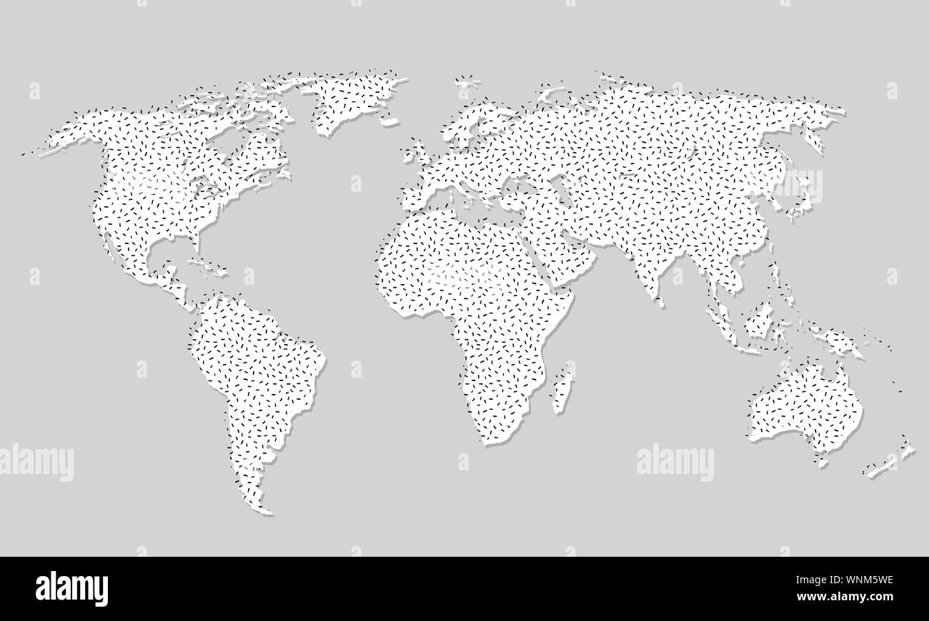 Best doodle world map for your design. Hand drawn freehand editable ...