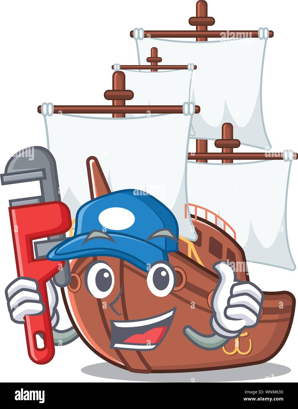 Plumber pirate ship with the cartoon shape Stock Vector Image & Art - Alamy