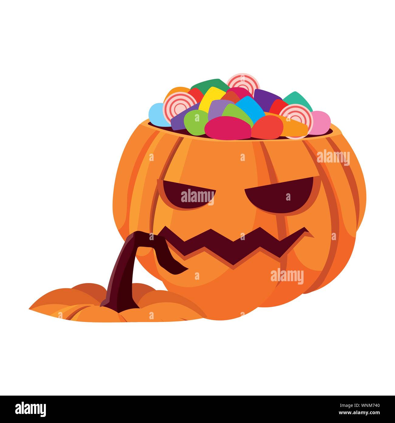 pumpkin filled candies halloween vector illustration Stock Vector Image ...