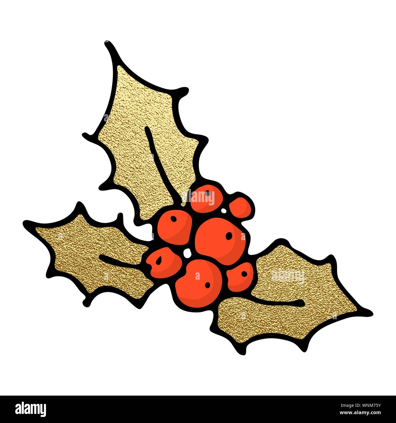 Christmas color icon. Cute hand drawn clip art for winter holidays ...