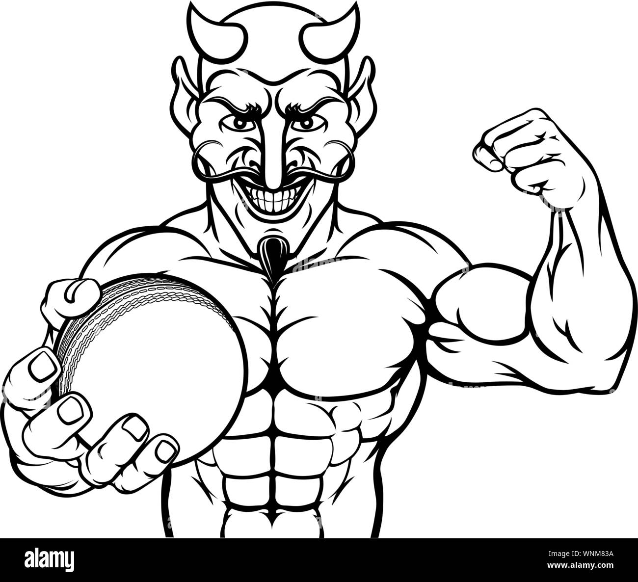 Halloween devil man holding Black and White Stock Photos & Images - Alamy