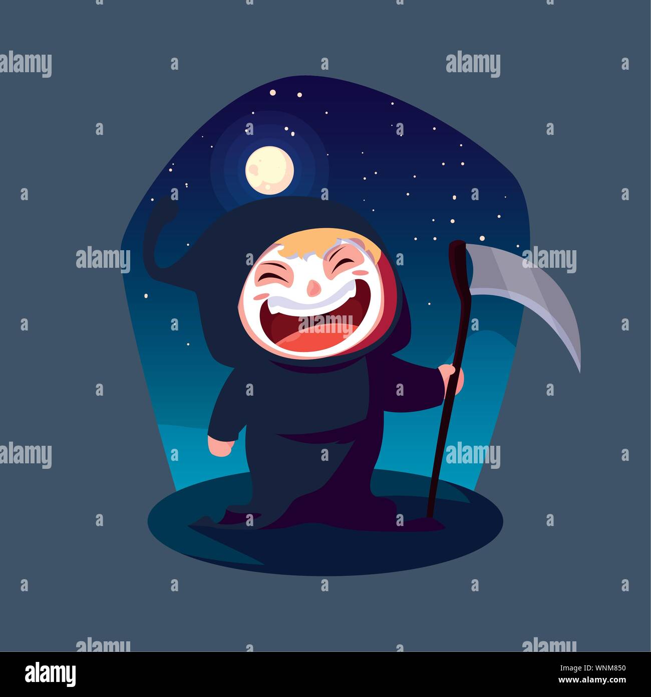 cute boy disguised of death vector illustration design Stock Vector ...