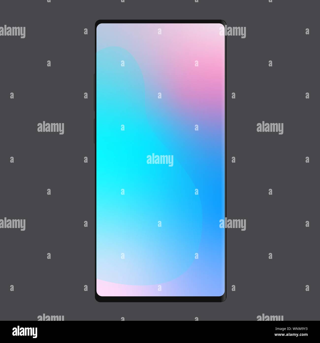 Realistic phone screen template no notch front view smart-phone mobile ...