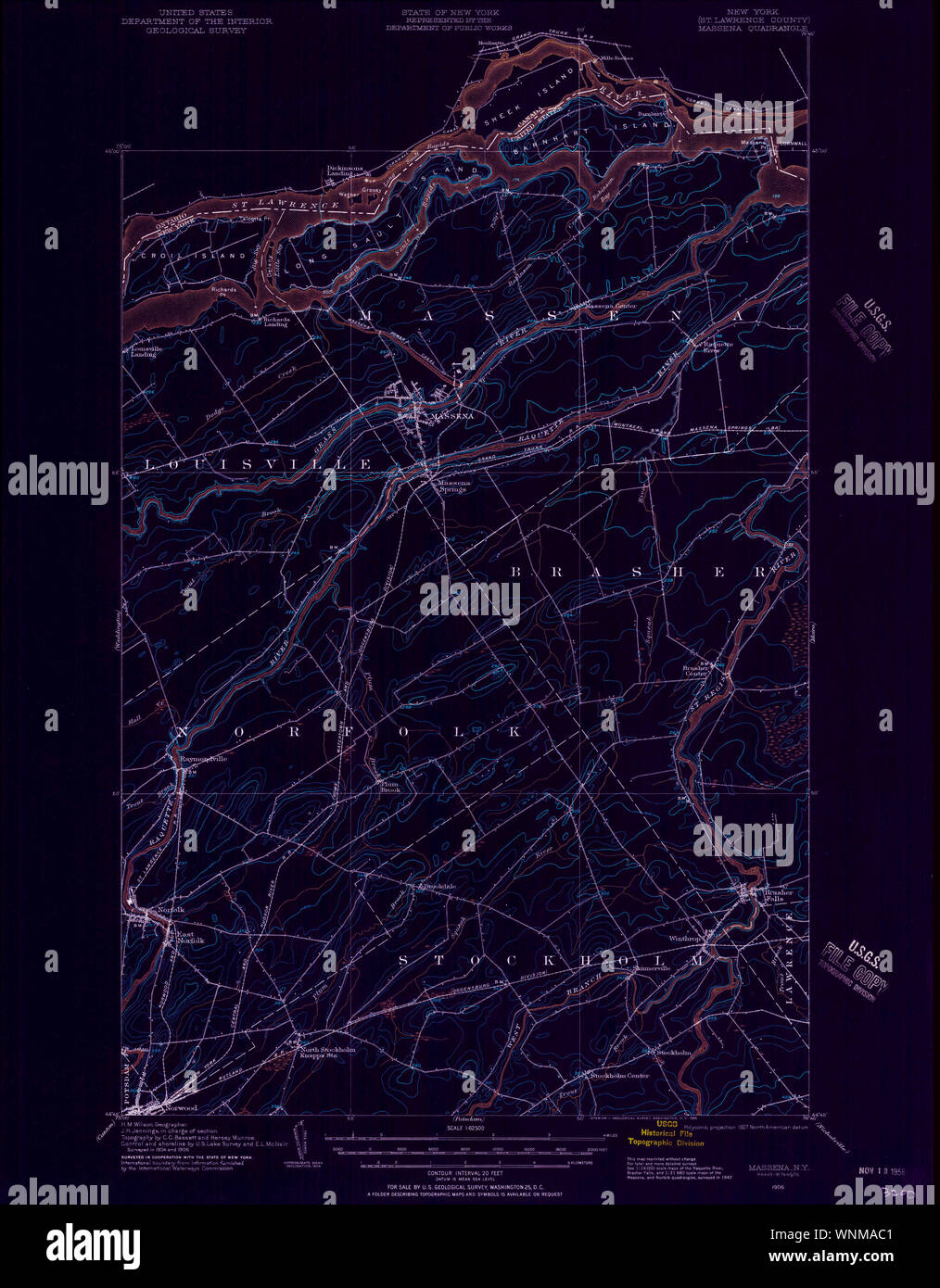 Massena, new york map hi-res stock photography and images - Alamy