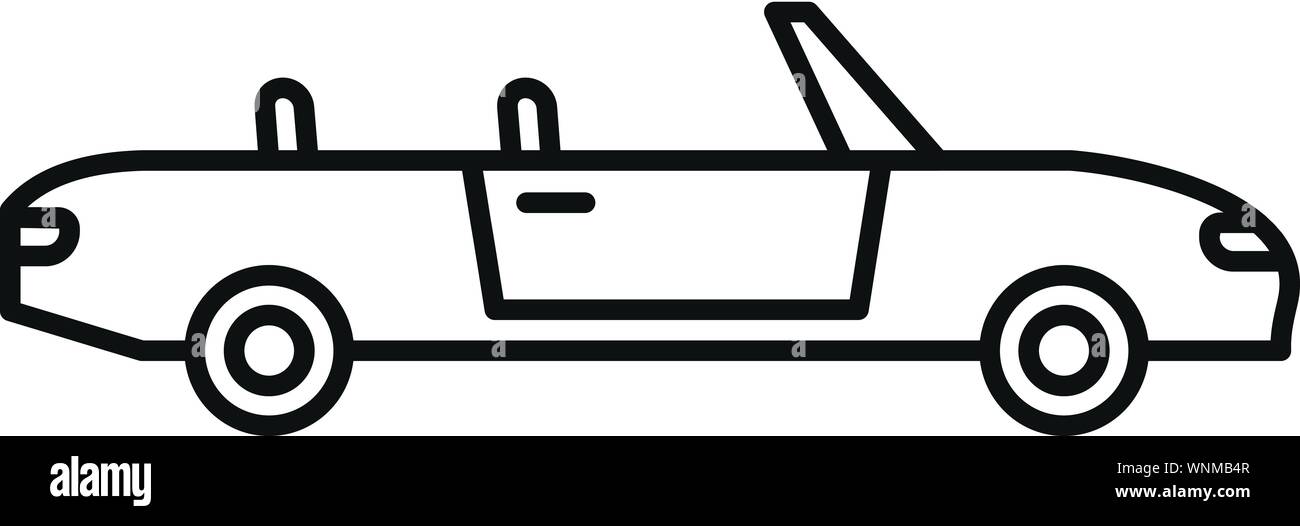 Cabriolet car icon. Outline cabriolet car vector icon for web design ...