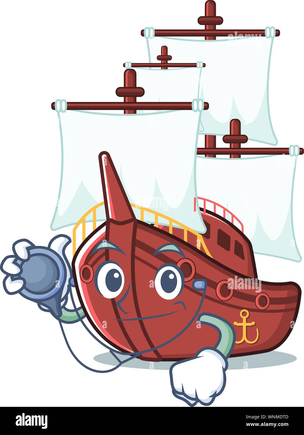 Doctor pirate ship isolated with the cartoon Stock Vector Image & Art ...