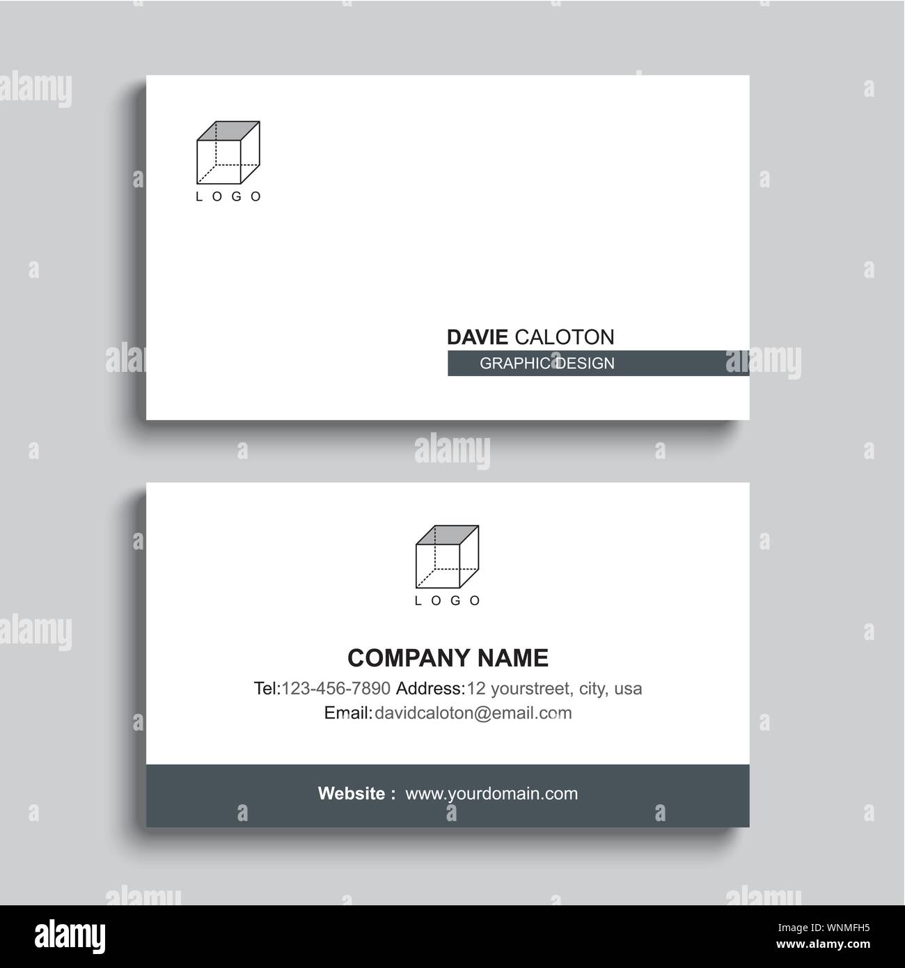 Minimal business card print template design. Gray pastel color and ...