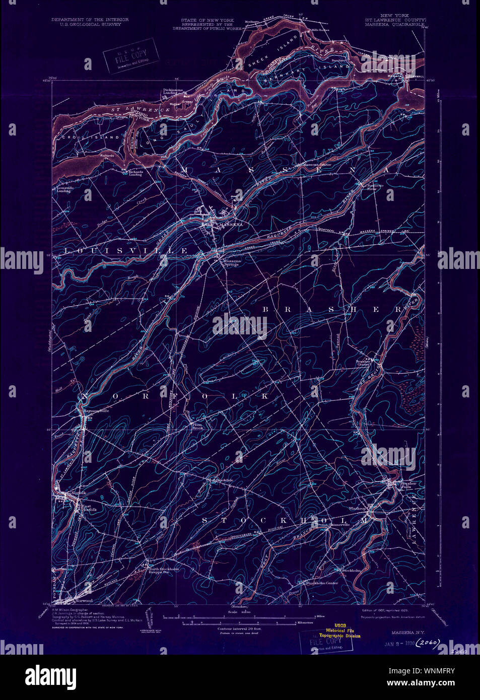 Massena, new york map hi-res stock photography and images - Alamy