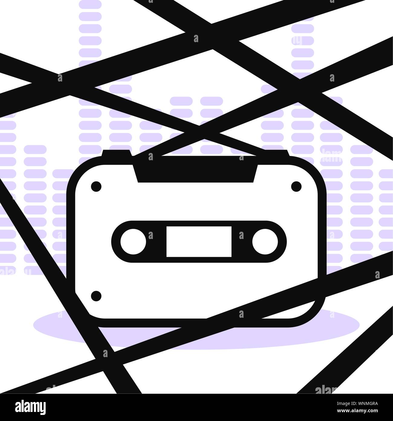 banner with cassette tape music vector illustration design Stock Vector ...