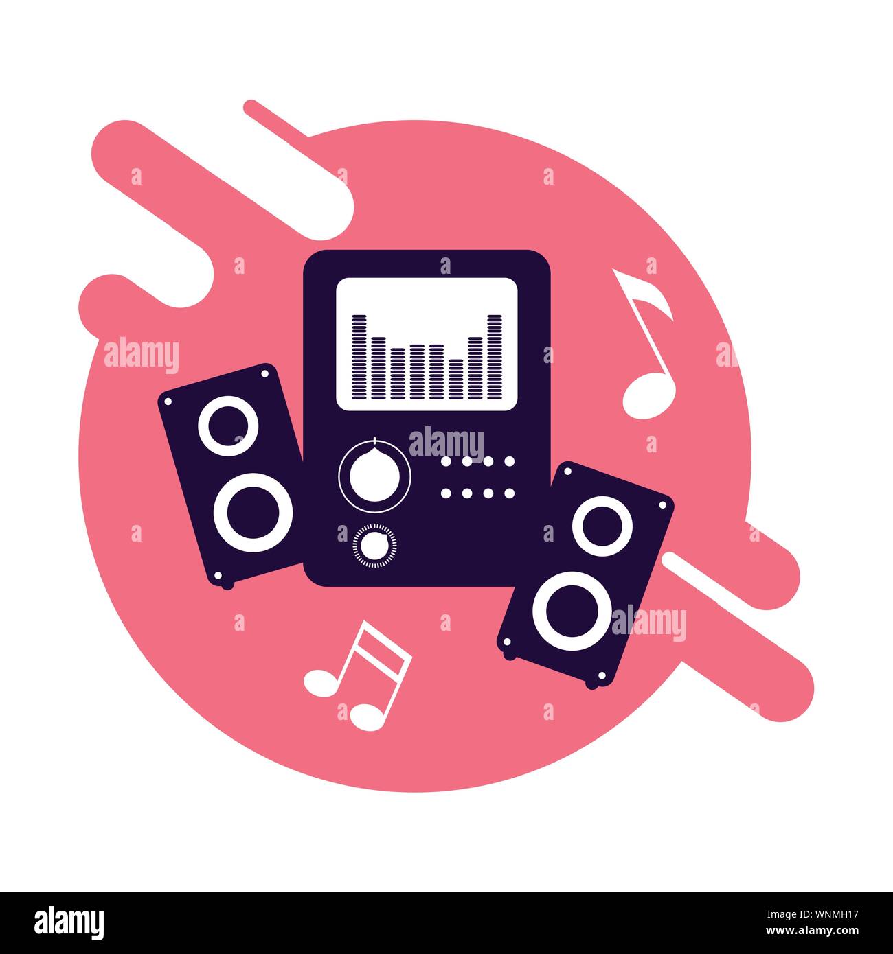 poster with baffle music audio vector illustration design Stock Vector ...