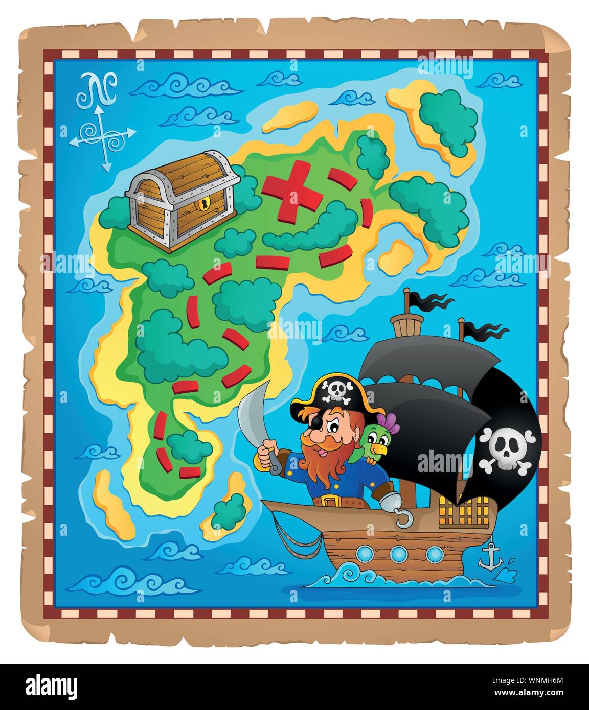 Treasure island pirate parrot Cut Out Stock Images & Pictures - Alamy