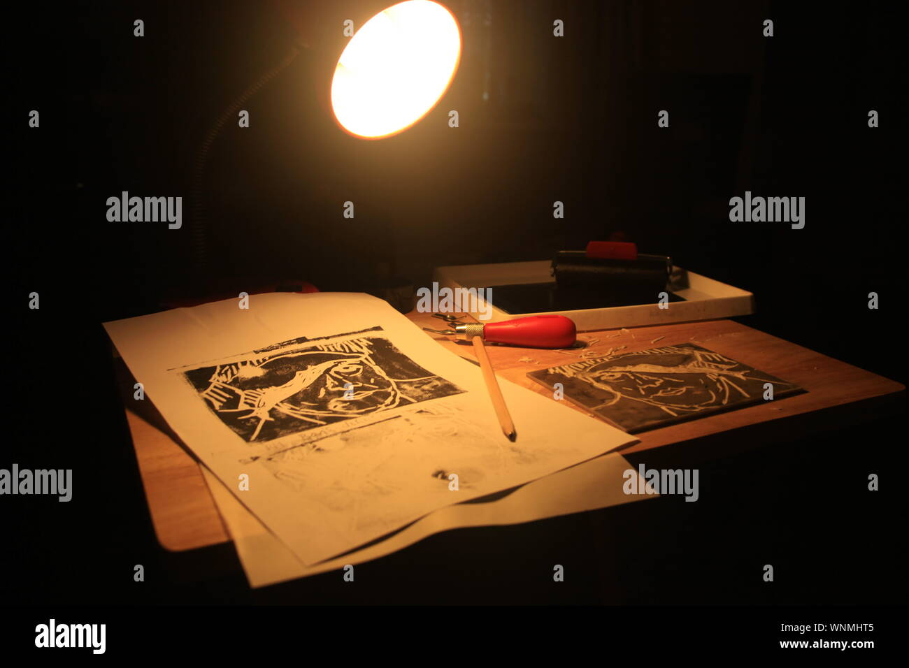 Linocut print hi-res stock photography and images - Alamy