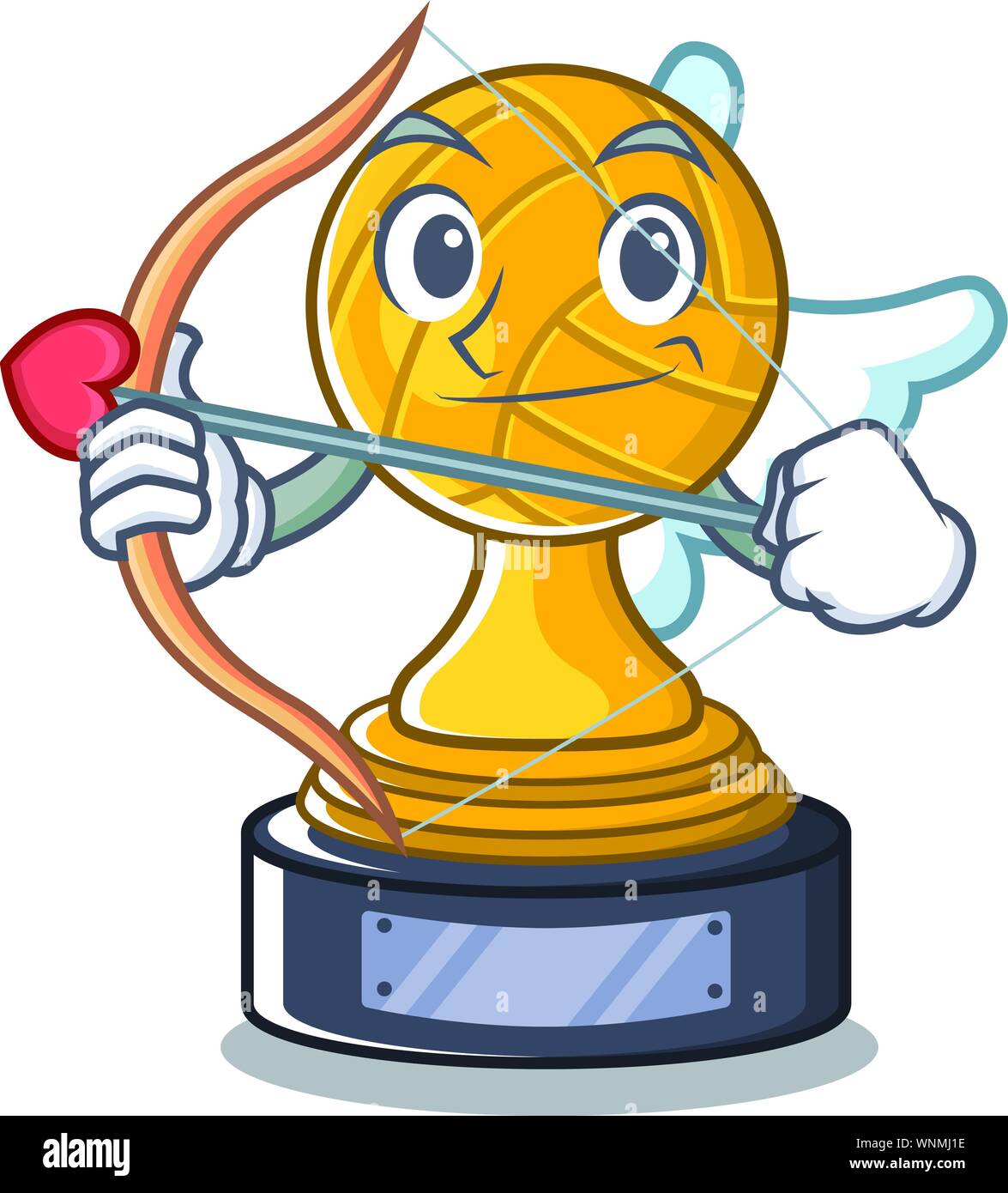 Cupid volleyball trophy isolated in the character Stock Vector Image ...