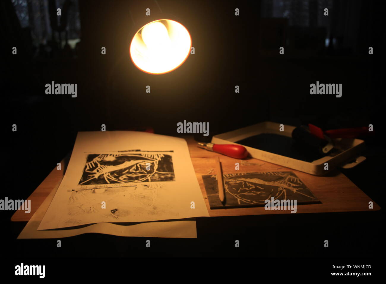 Linocut print hi-res stock photography and images - Alamy