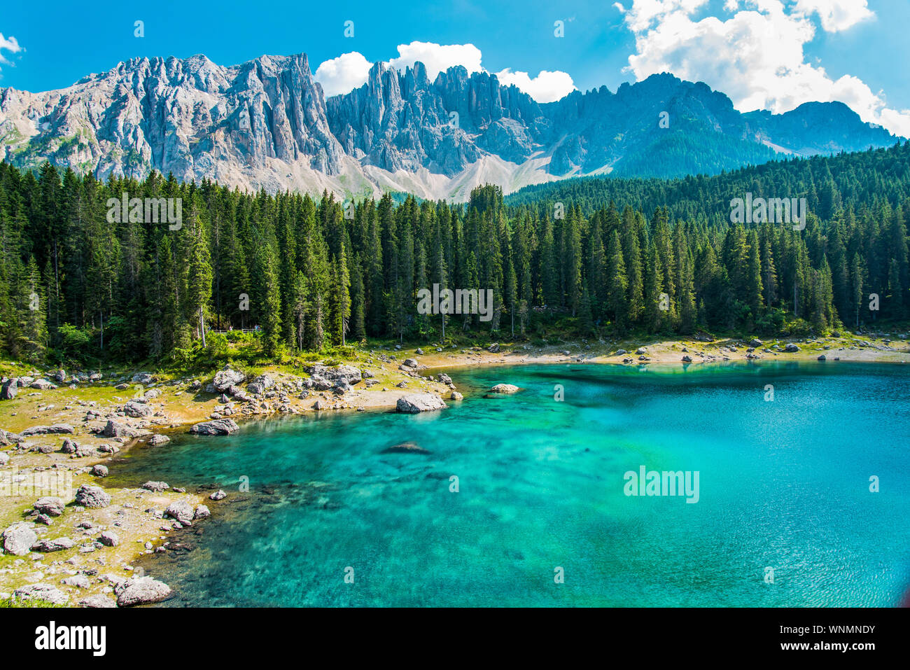 Lago carezza at sunset hi-res stock photography and images - Alamy