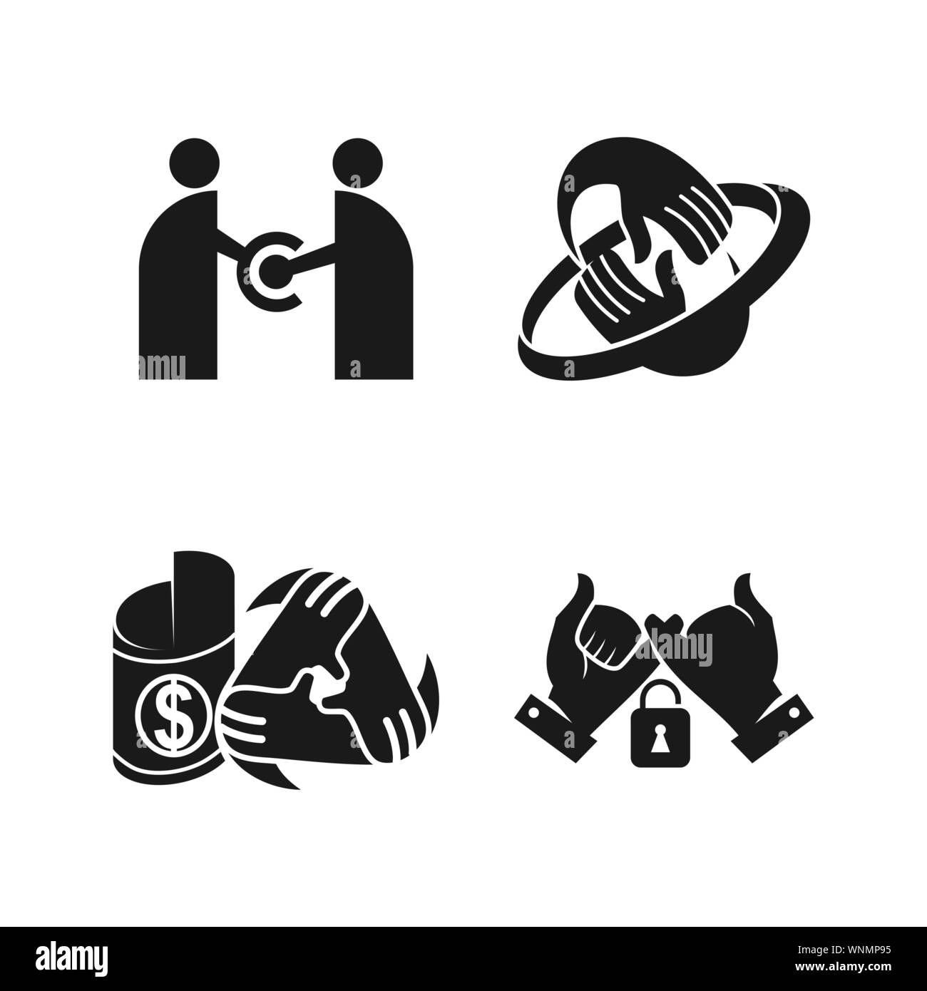 Commitment Teamwork Together Business Black Logo Illustration Vector ...